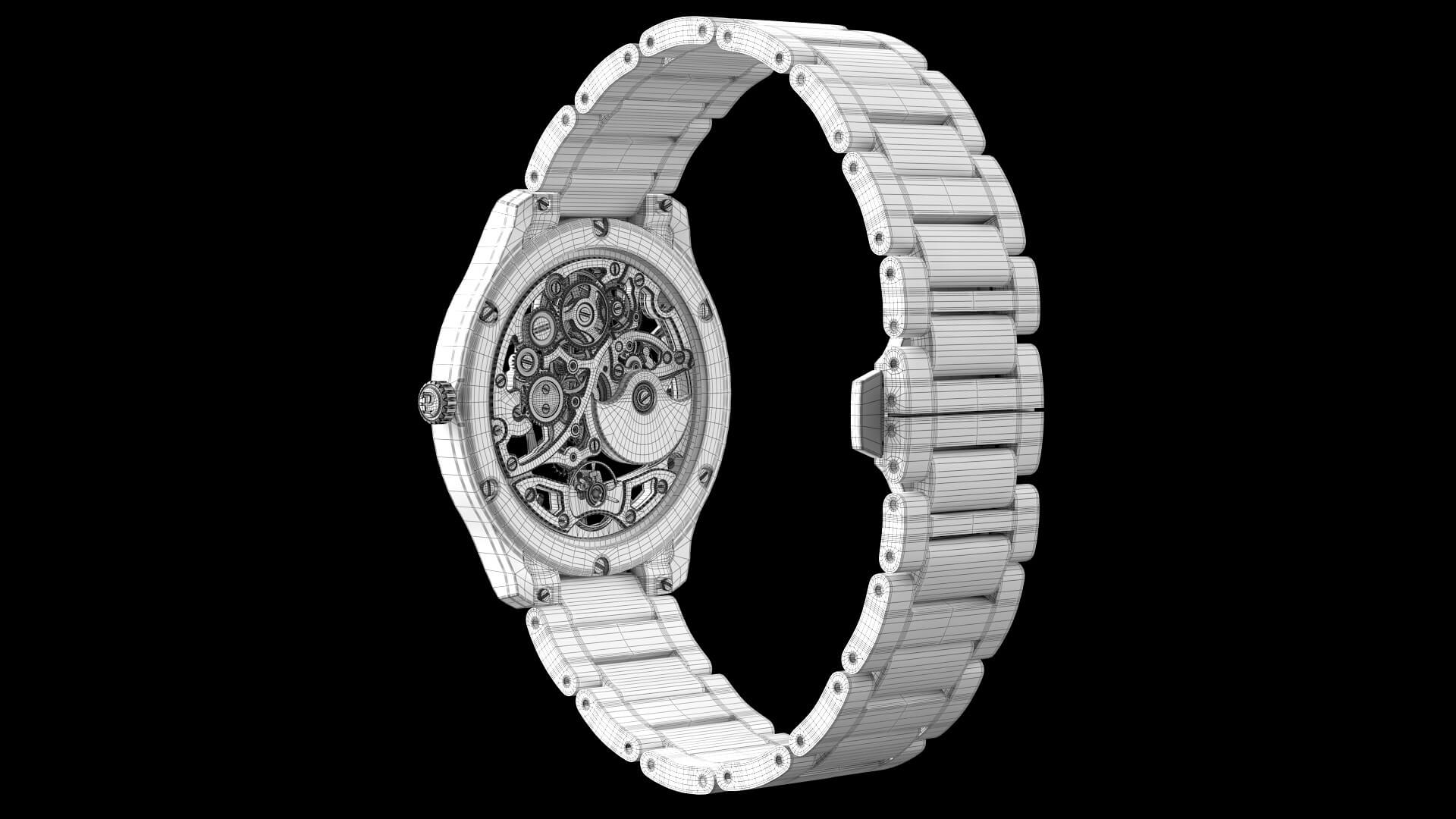 Piaget Polosteel Automatic Skeleton Watch - 3D Model by defost