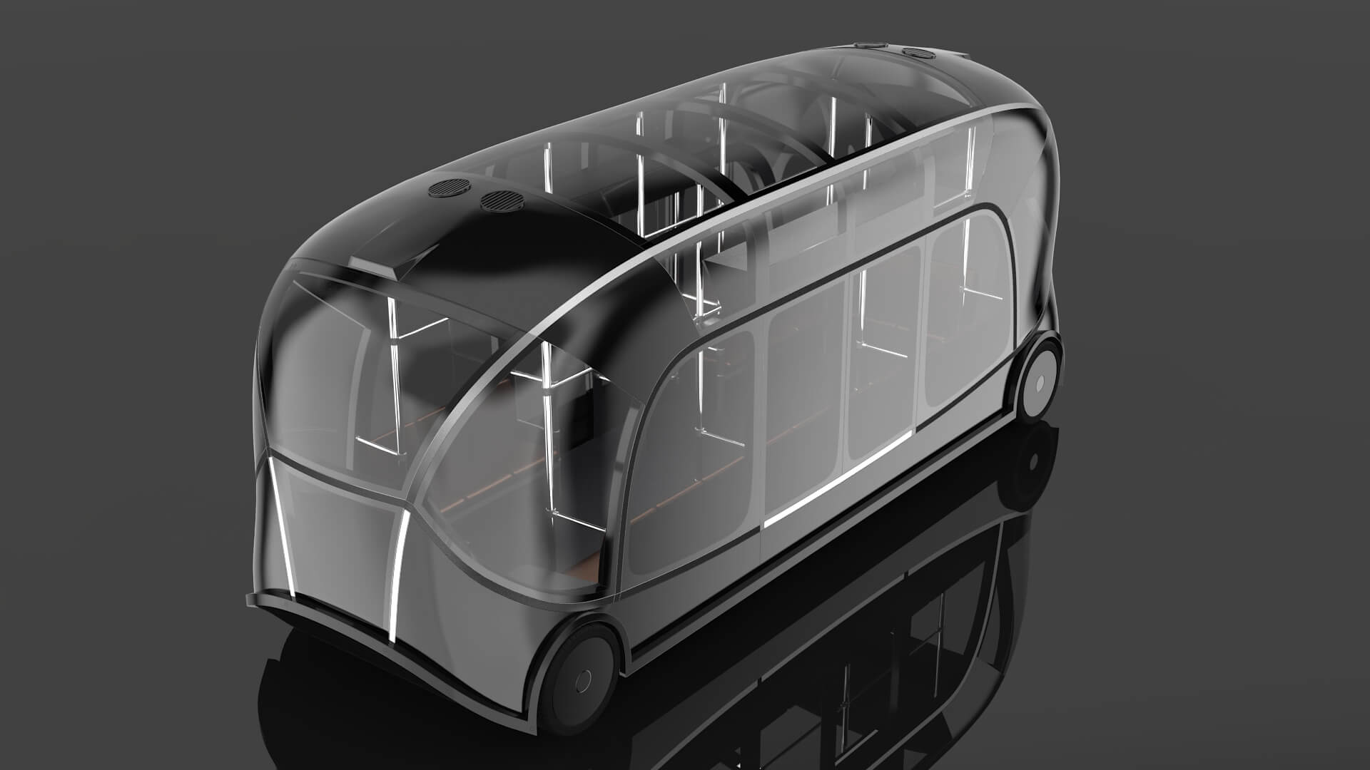 Self-Driving City Bus Concept Orangery 3D Model by defost