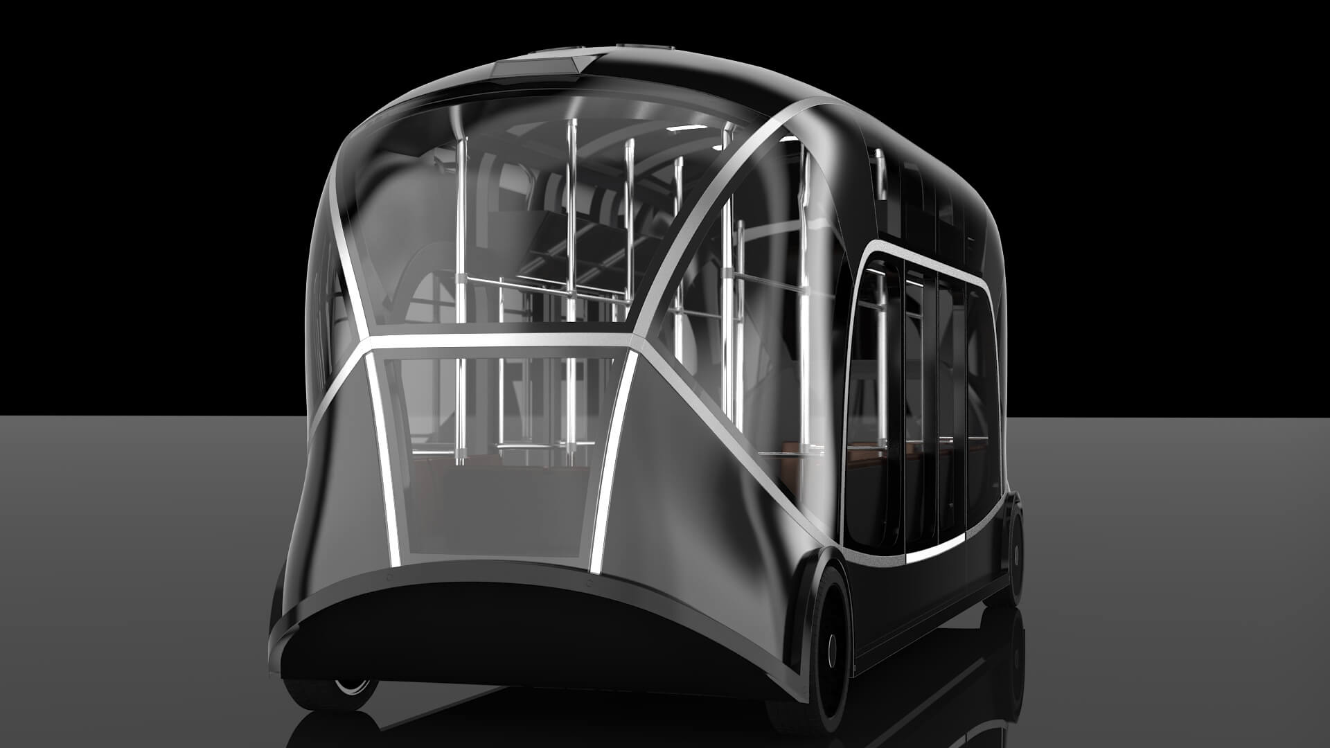 Self-Driving City Bus Concept Orangery 3D Model by defost