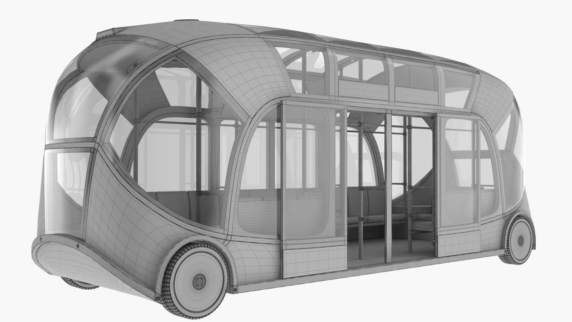 Self-Driving City Bus Concept Orangery 3D Model by defost