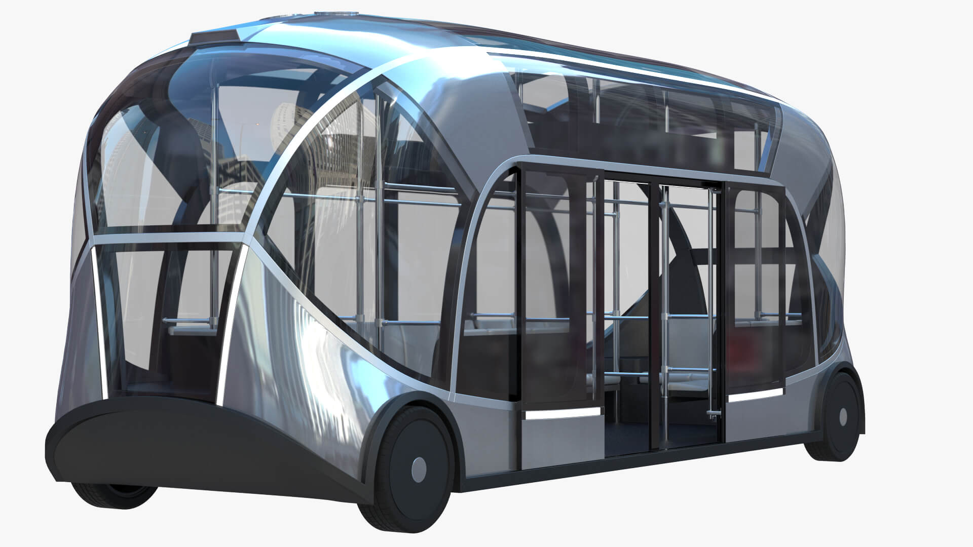 Self-Driving City Bus 3D Model by defost