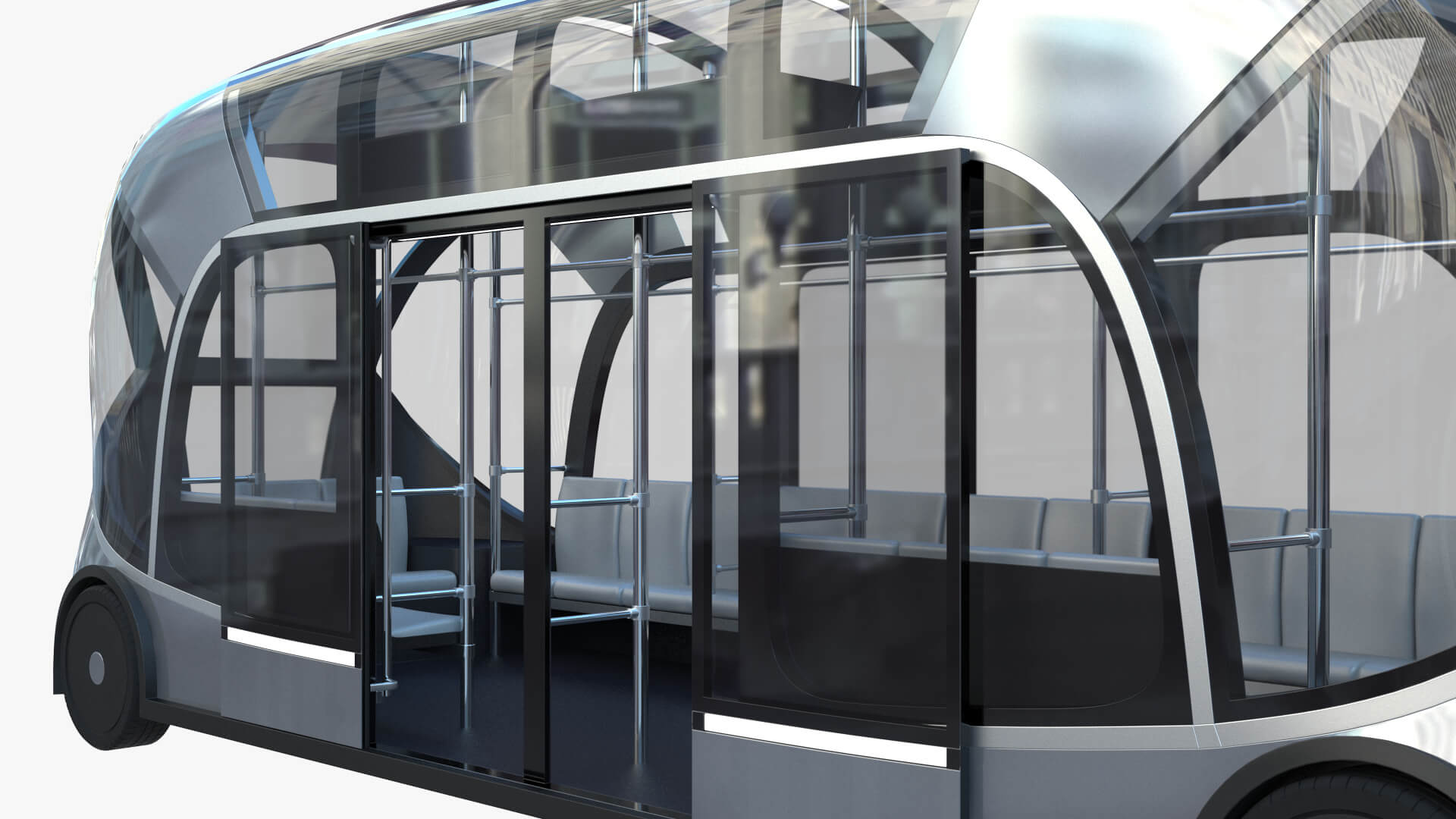 Self-Driving City Bus 3D Model by defost