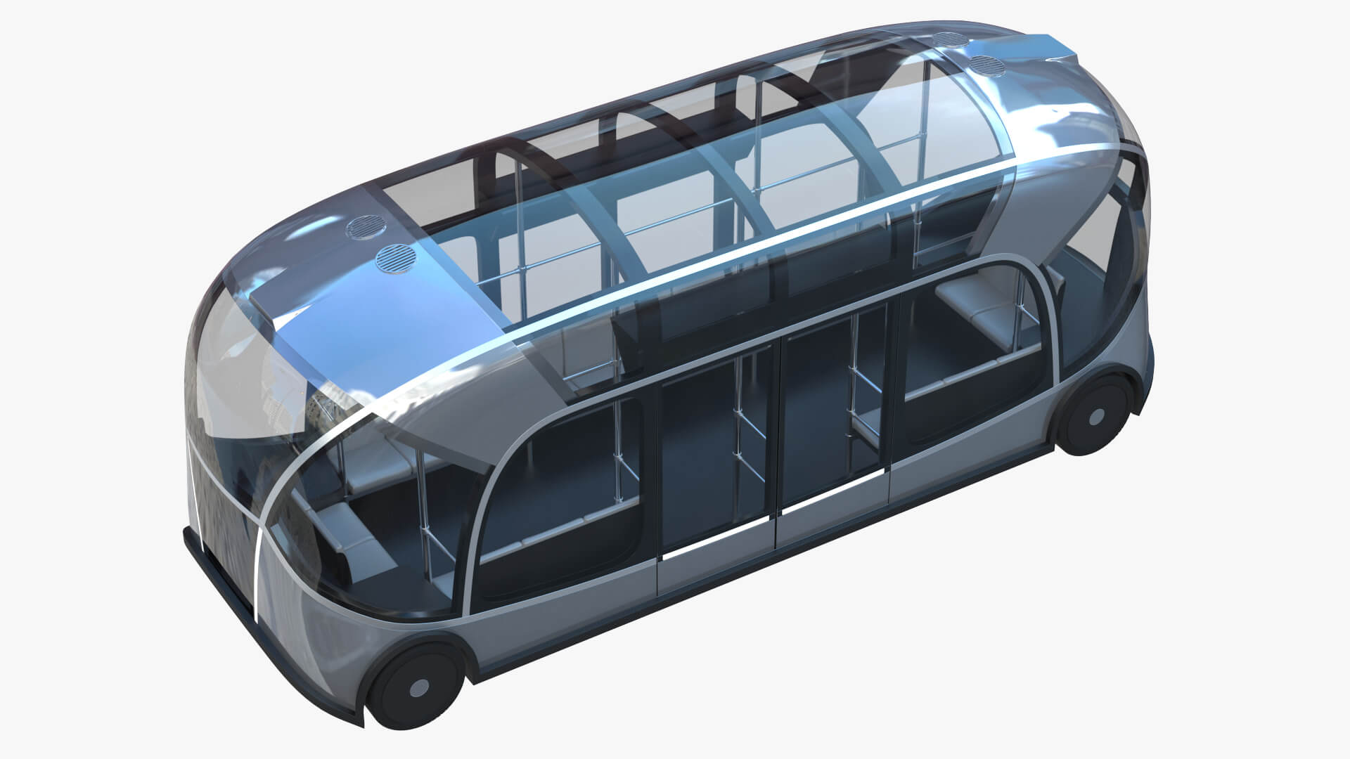 Self-Driving City Bus 3D Model by defost