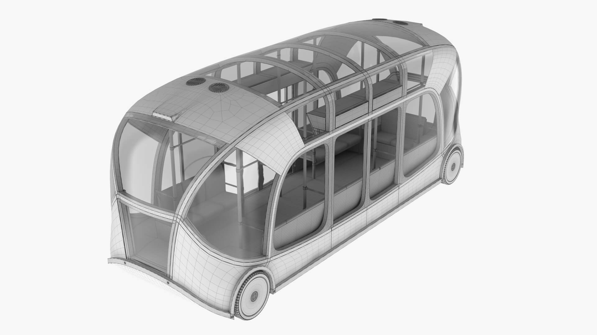 Self-Driving City Bus 3D Model by defost