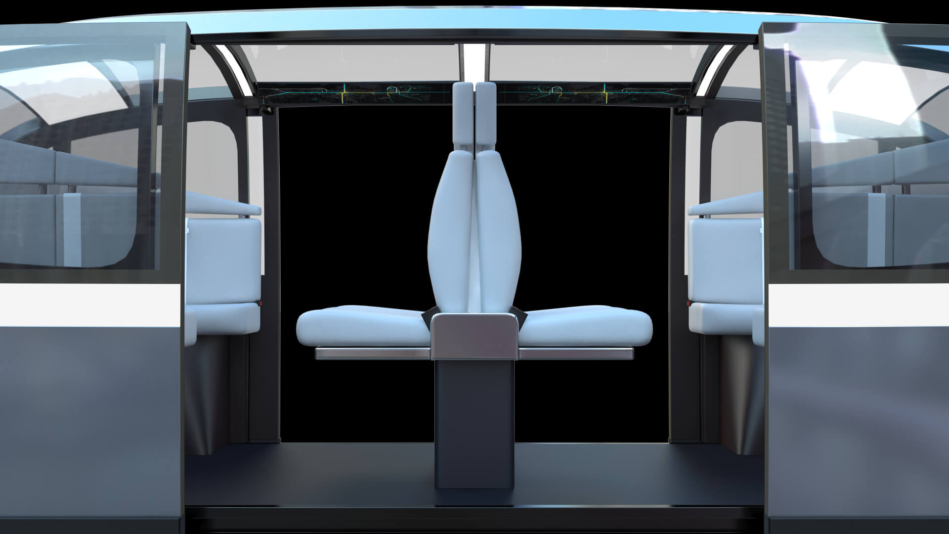 Self-Driving Taxi Shuttle 2 3D Model by defost
