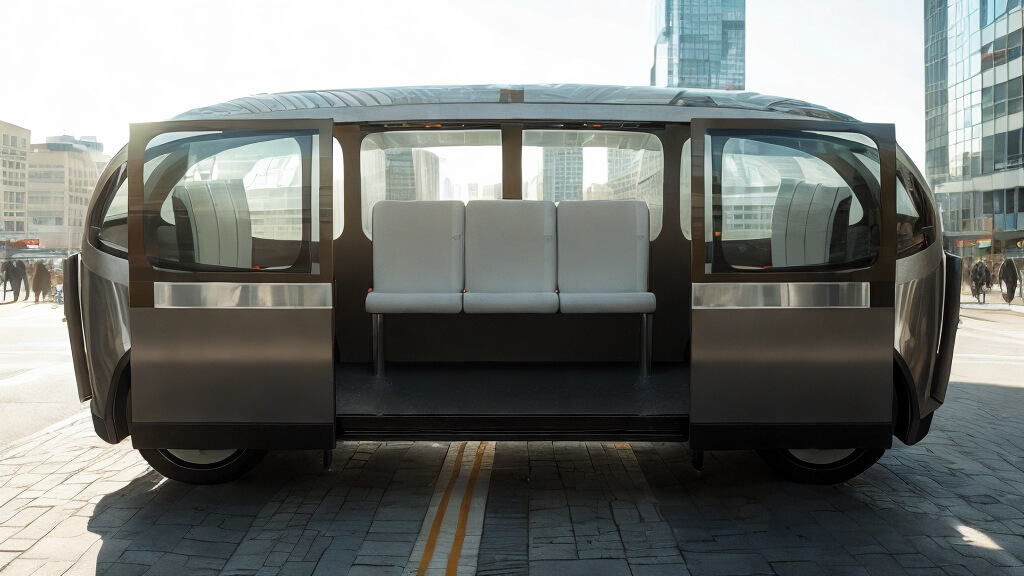Self-Driving Taxi Shuttle 3D Model by defost