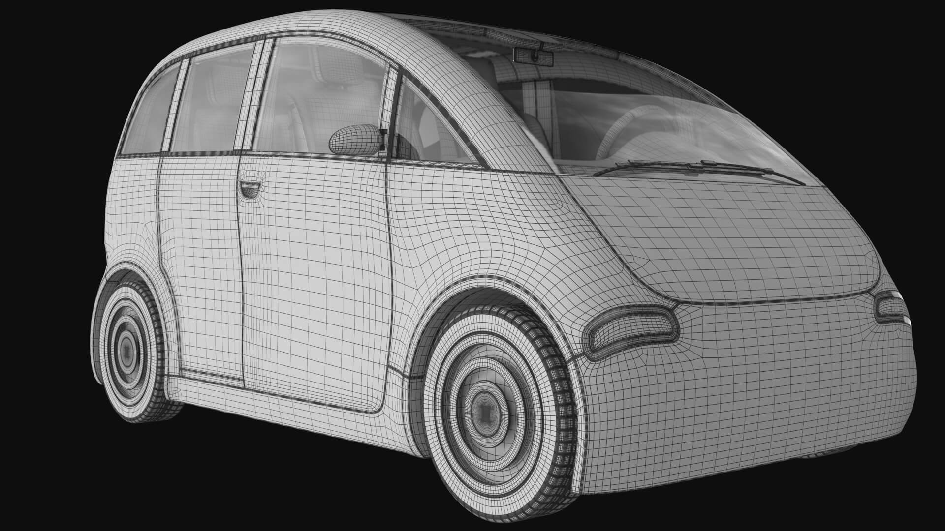 Small Electric Car Peripeteia Black - 3D Model by defost