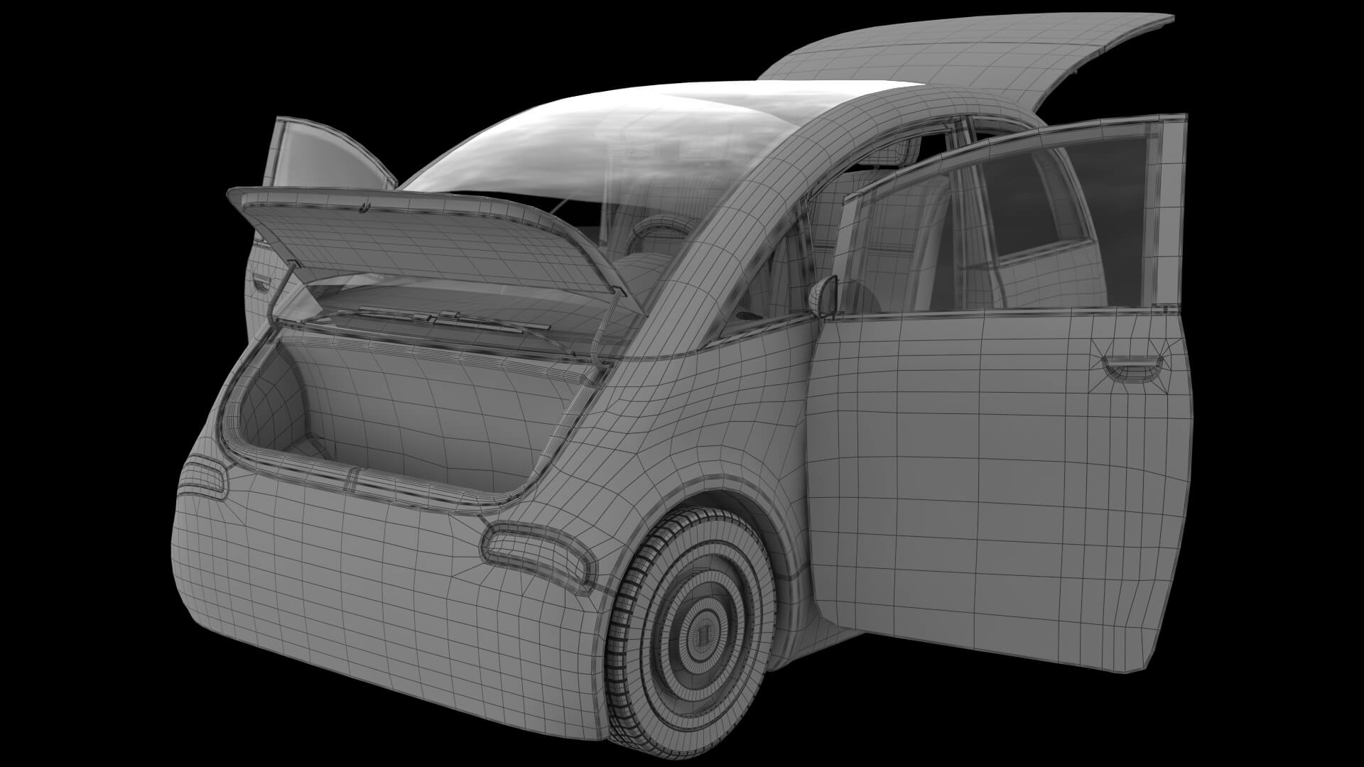 Small Electric Car Peripeteia Gray - 3D Model by defost