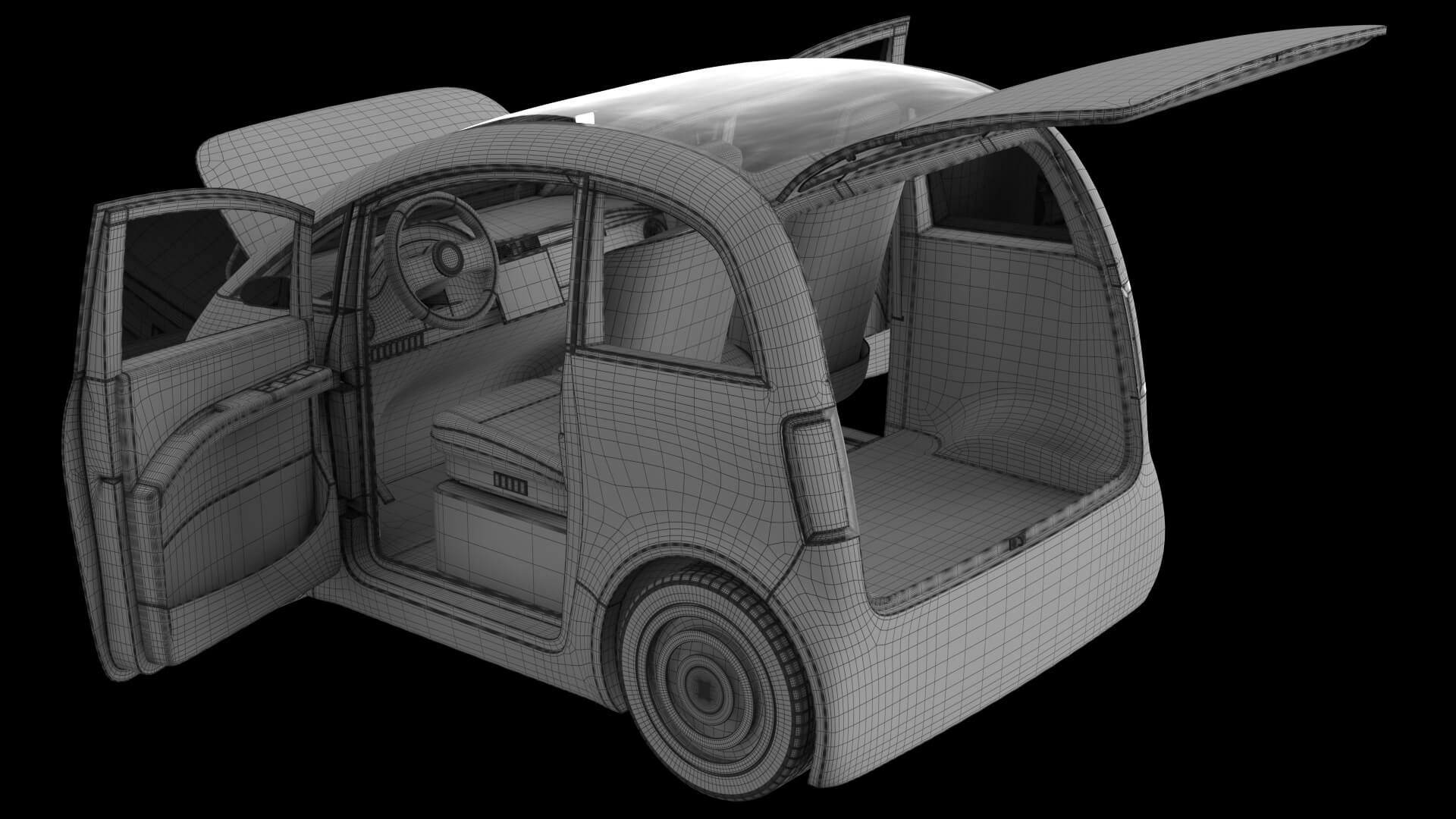 Small Electric Car Peripeteia Gray - 3D Model by defost