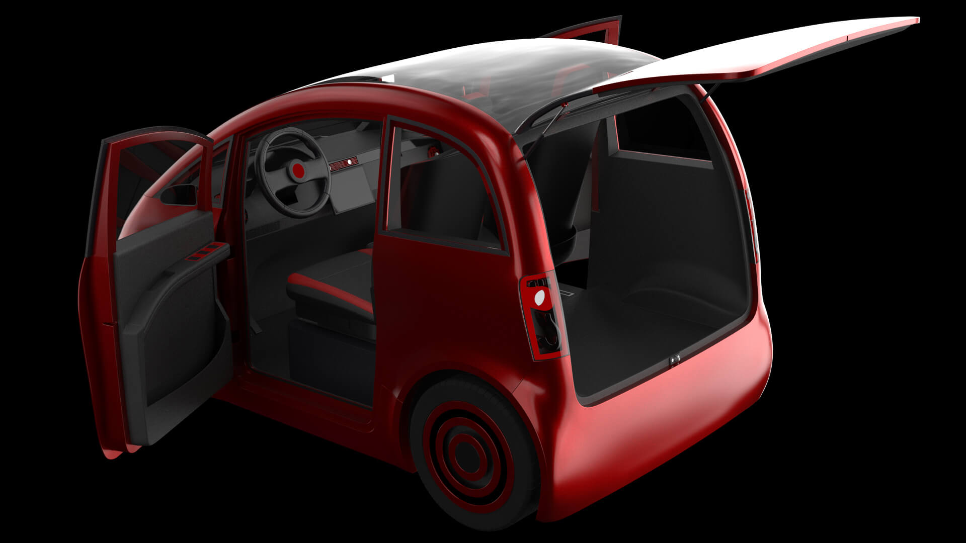 Tiny Electric Car Peripeteia Red - 3D Model by defost