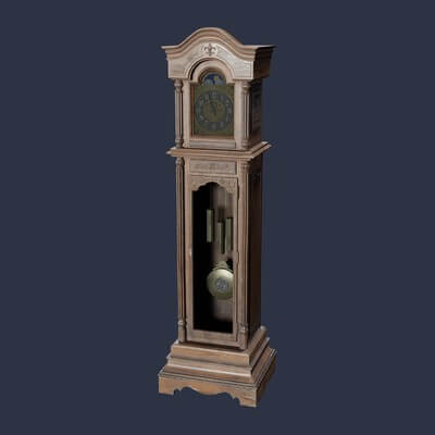 Clock Grandfather 02a - 3D Model by Dekogon Studios