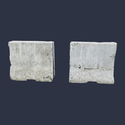 Concrete Block 01a - 3D Model by Dekogon Studios