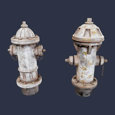 Fire Hydrant Set 01a - 3D Model by Dekogon Studios