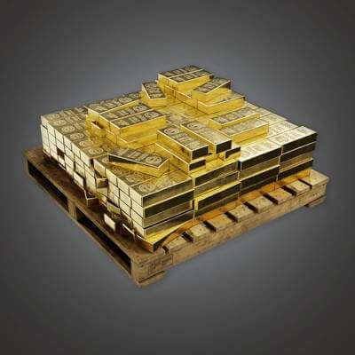 Briefcase with Gold Bars 3D Model