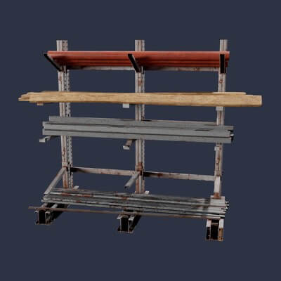 Metal Holding Stand 01a - 3D Model by Dekogon Studios