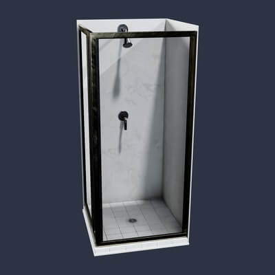 Shower 08a - 3D Model by Dekogon Studios