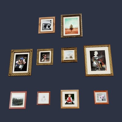 Wall Frames 11a - 3D Model by Dekogon Studios