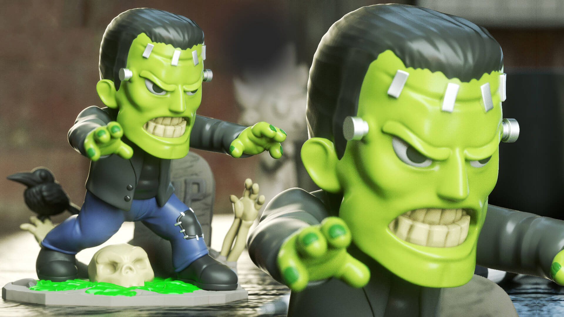 Frankenstein Chibi Figures - 3D Model by delaneyjackson68