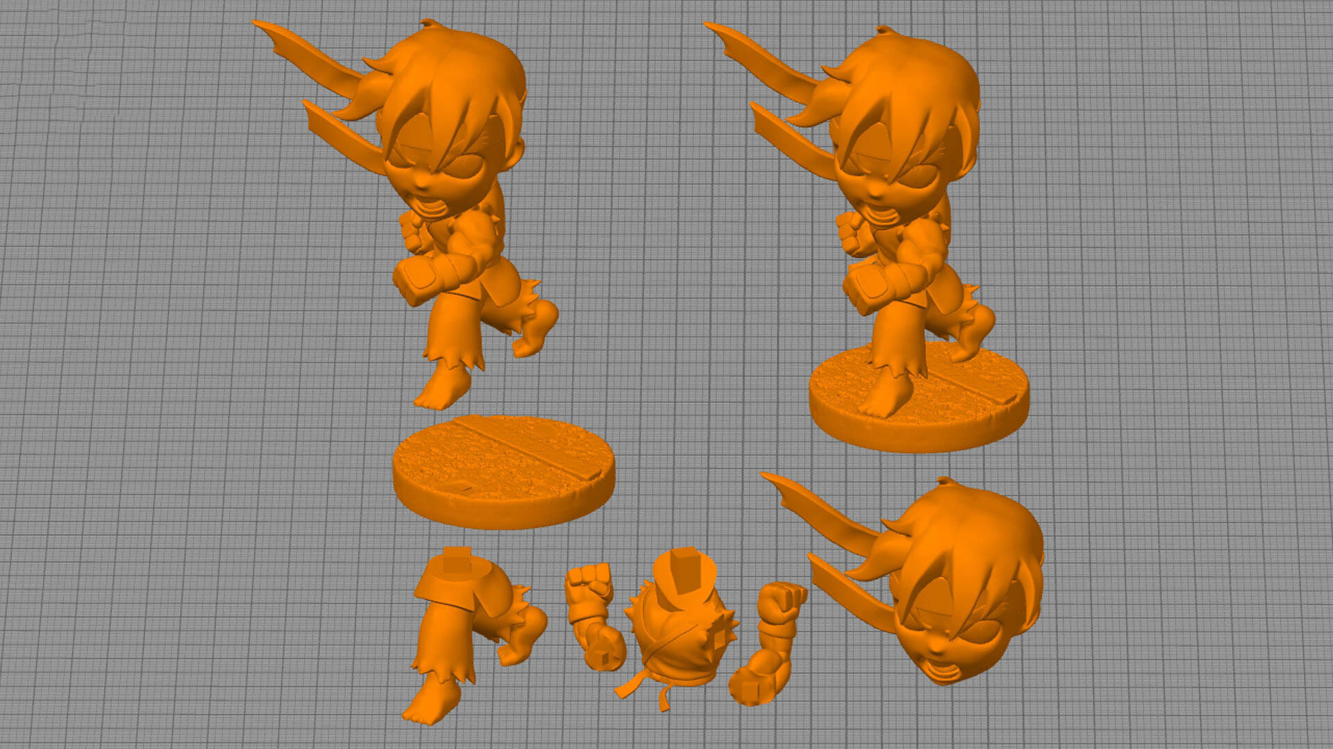 Ryu Chibi Figures - 3D Print Model by delaneyjackson68