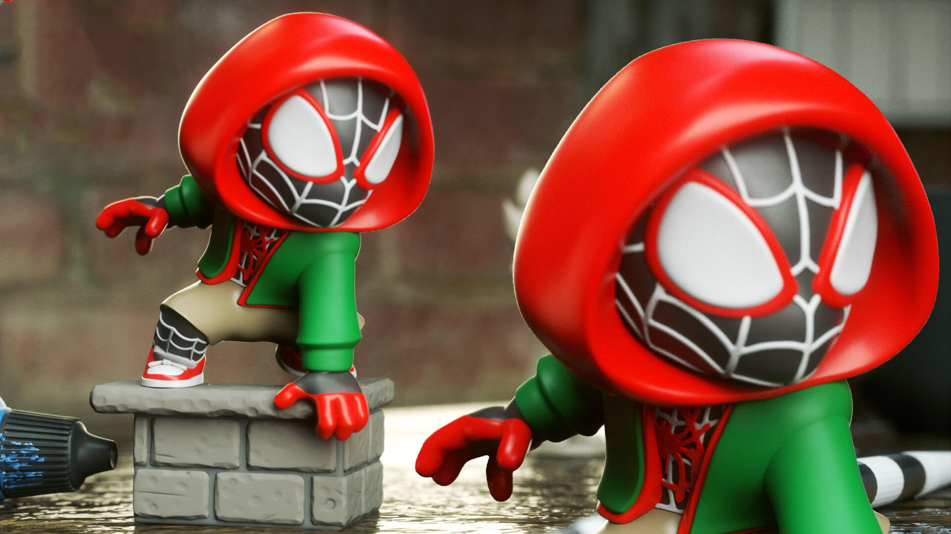 Spider-Man Miles Morales Chibi Figures 3D Print Model by delaneyjackson68
