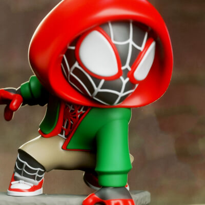 Spider-Man Miles Morales Chibi Figures 3D Print Model by delaneyjackson68