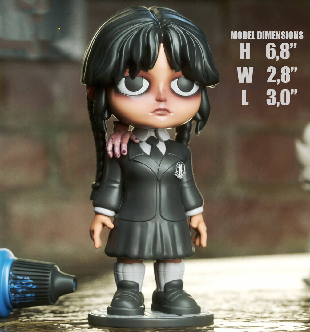 Wednesday Addams Chibi Figures - 3D Model by delaneyjackson68