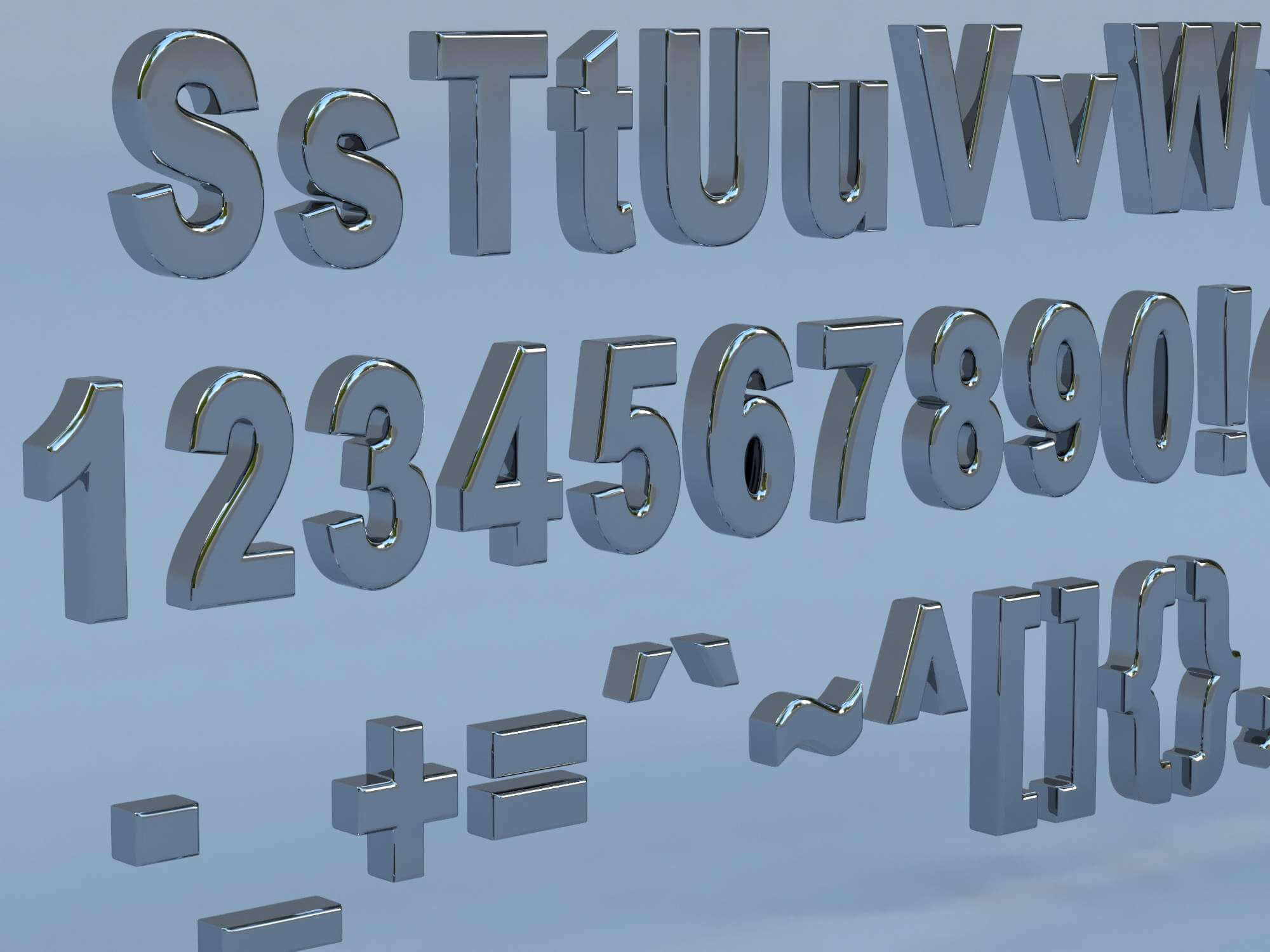 Arial Font Characters - 3D Model by deleon3d