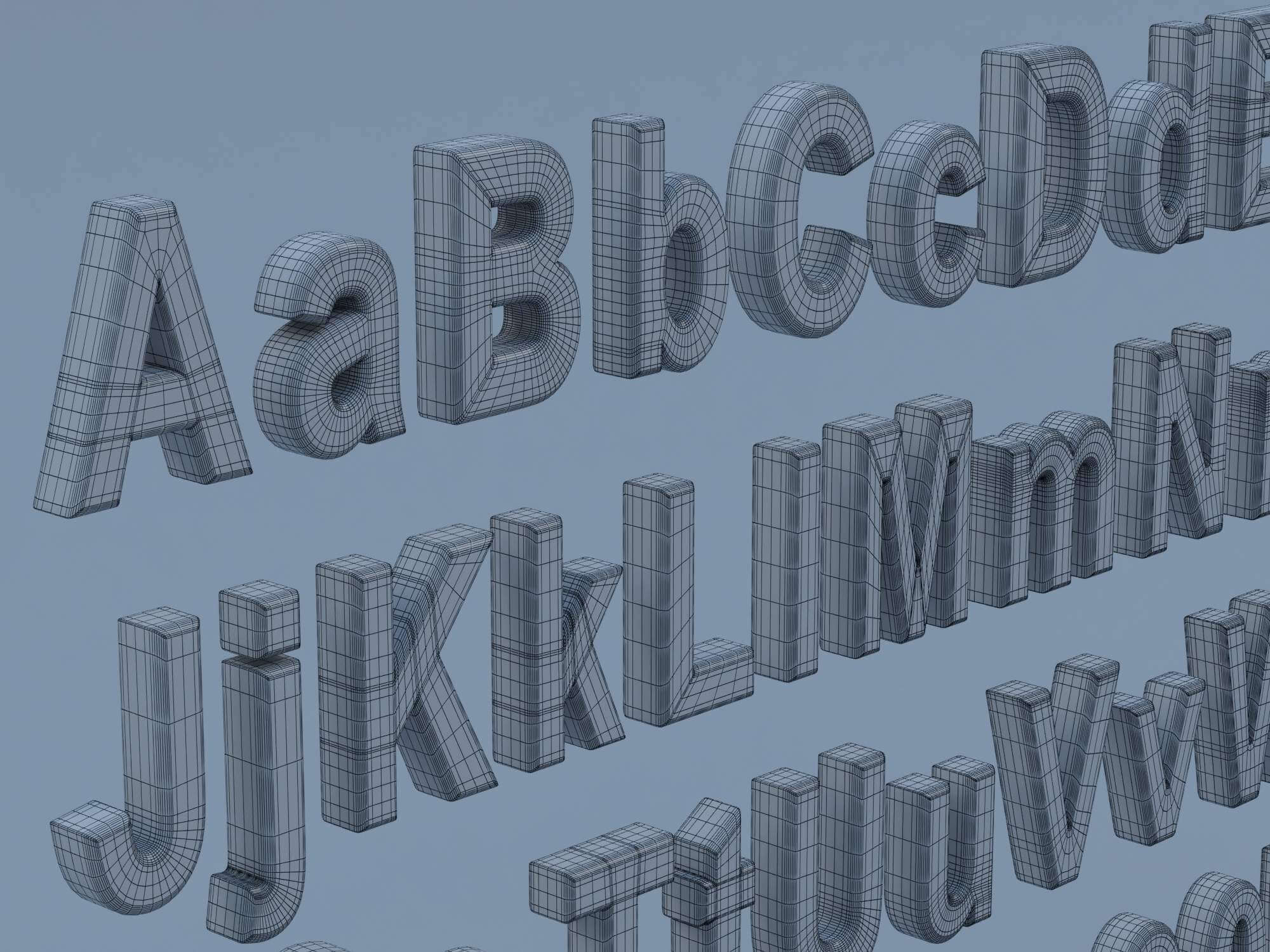 Arial Font Characters - 3D Model by deleon3d