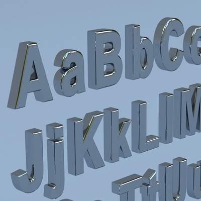 Arial Font Characters - 3D Model by deleon3d