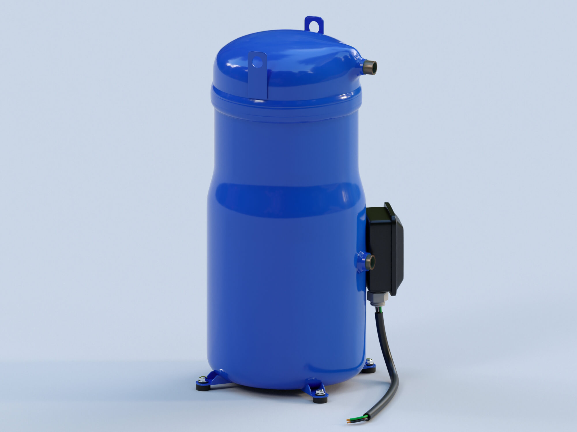 Compressor for Air Conditioning and Heating - 3D Model by deleon3d