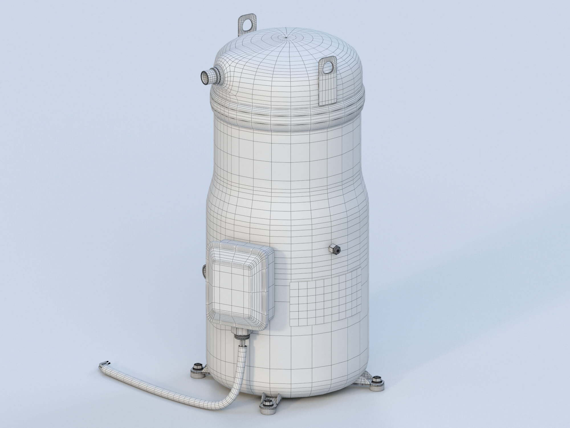 Compressor for Air Conditioning and Heating - 3D Model by deleon3d