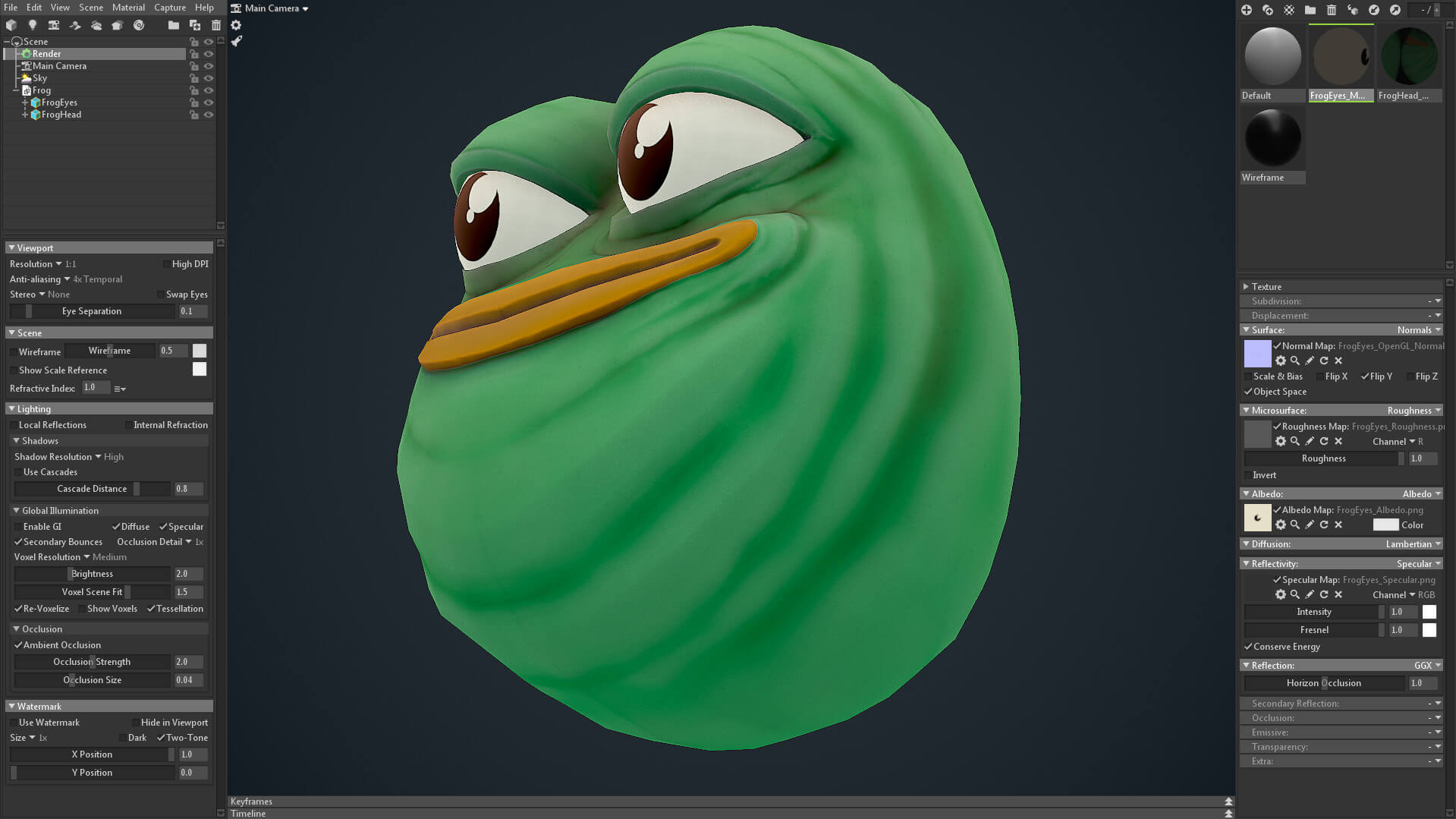 Pepe The Frog Head - 3D Model by demmordor