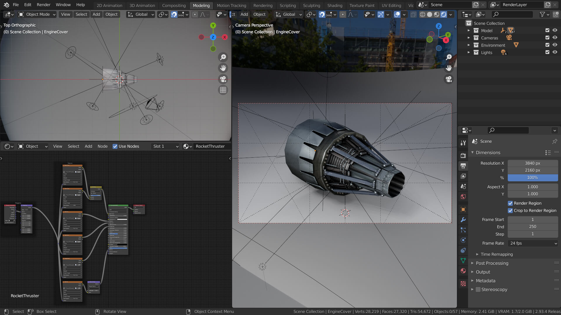 Rocket Thruster Engine - 3D Model by demmordor