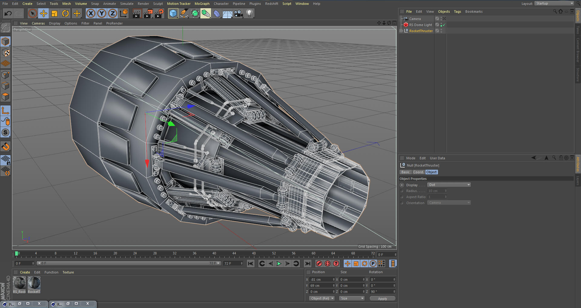 Rocket Thruster Engine - 3D Model by demmordor