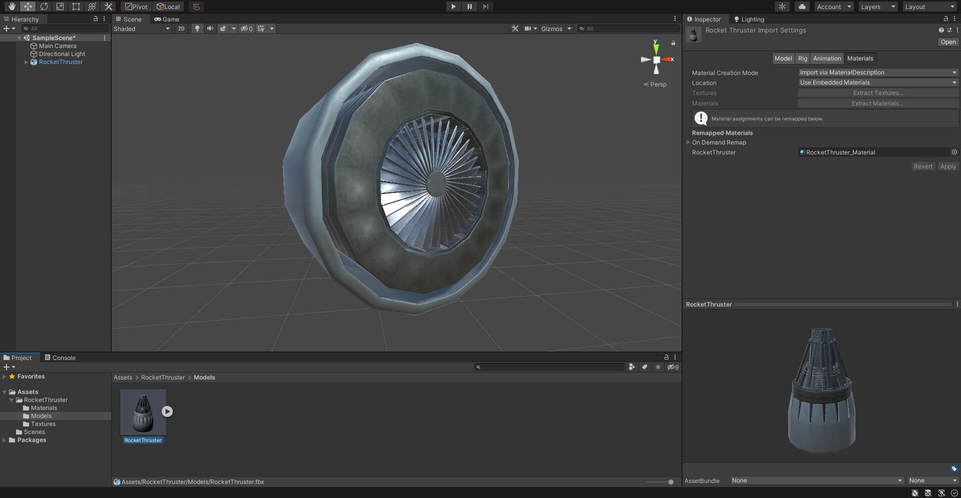 Rocket Thruster Engine - 3D Model by demmordor