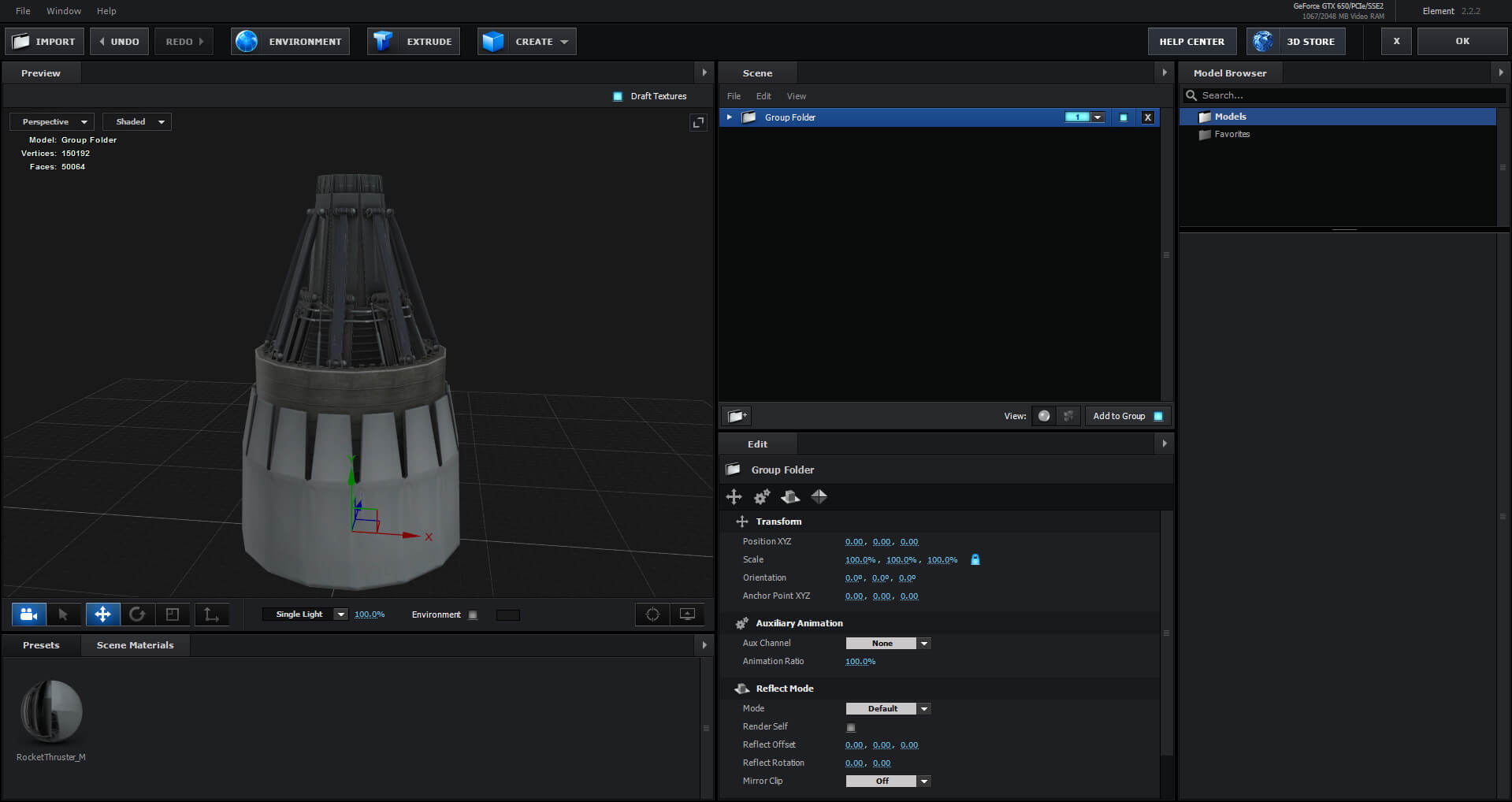 Rocket Thruster Engine - 3D Model by demmordor
