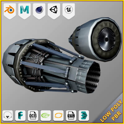 Rocket Thruster Engine - 3D Model by demmordor