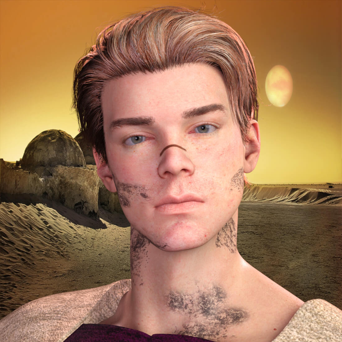 Star Wars Series: Cal Kestis Hair - Objects & Universal 3D Model by den