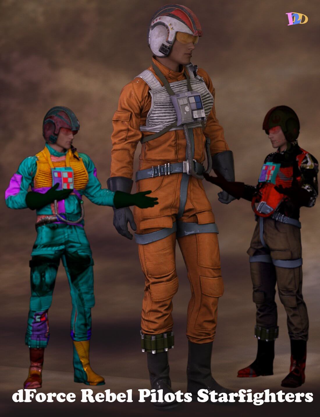 dForce Rebel Pilots Outfit for G8.1M - Daz Content by den