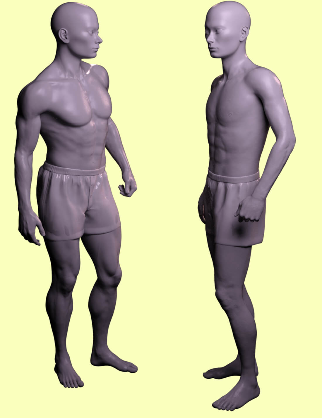LT G9 Heads and Bodies Vol 1 Base Male Wavefront OBJ Fit - 3D Model by den