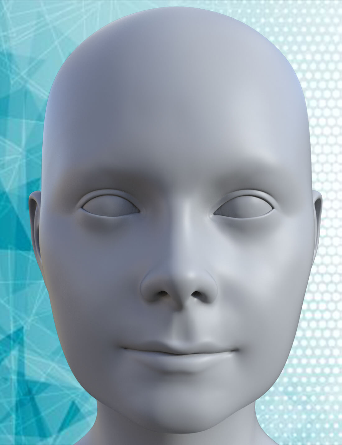 LT Genesis 9 Heads Vol 1 and 3 Base Female Wavefront OBJ Fit - 3D Model by den