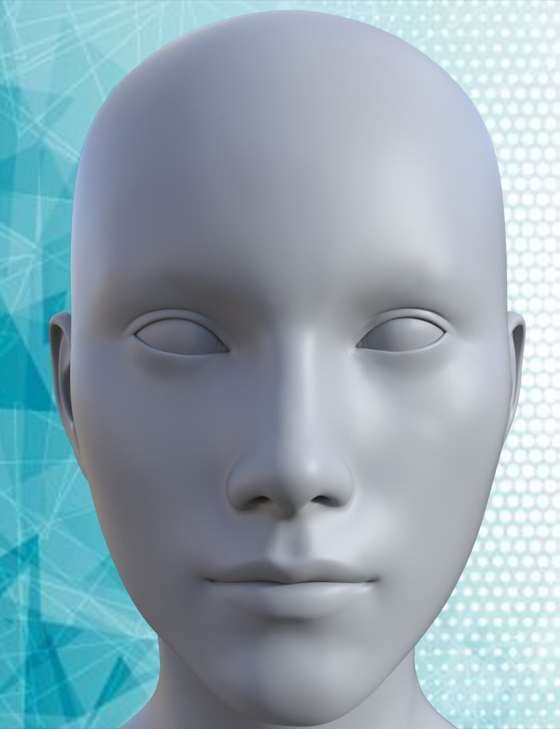 LT Genesis 9 Heads Vol 1 and 3 Base Female Wavefront OBJ Fit - 3D Model by den