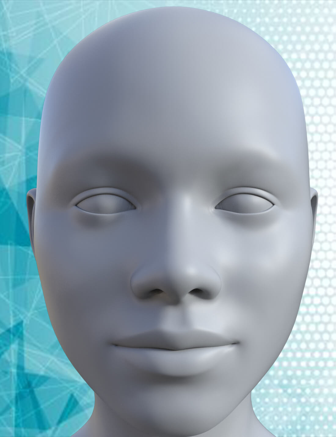 LT Genesis 9 Heads Vol 1 and 3 Base Female Wavefront OBJ Fit - 3D Model by den