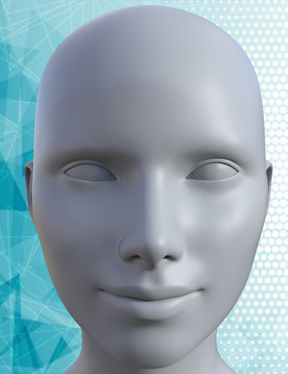 LT Genesis 9 Heads Vol 1 and 3 Base Female Wavefront OBJ Fit - 3D Model by den