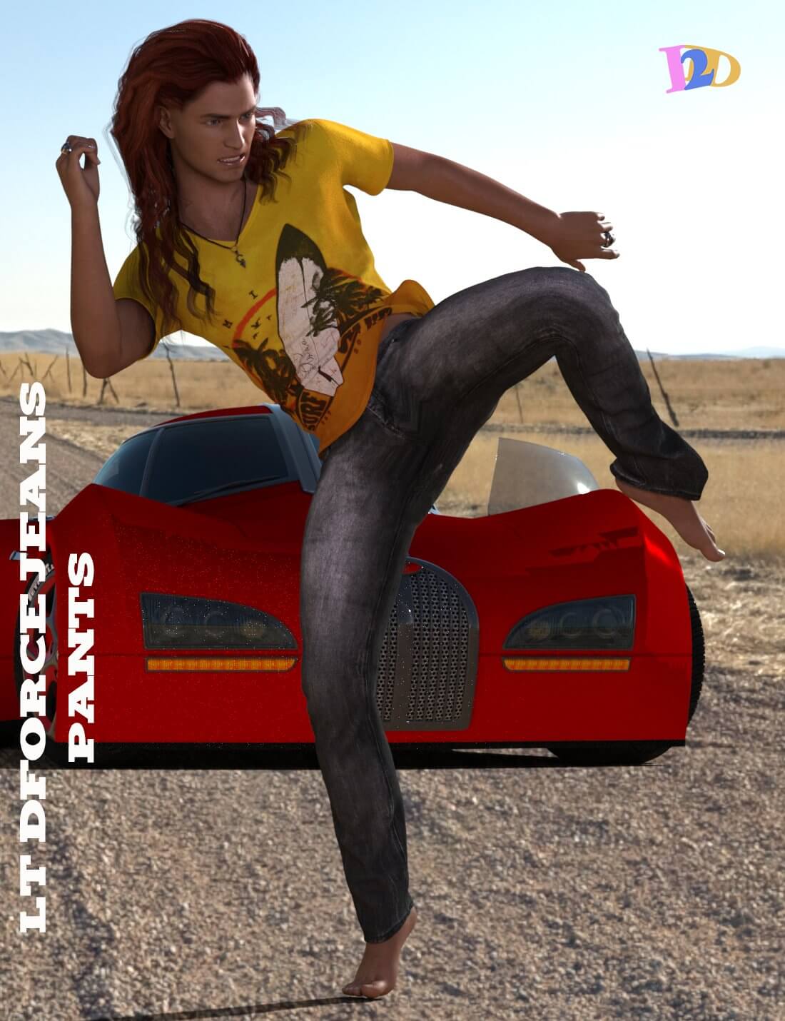 Male Jeans Pants For Unreal Engine - 3D Model by den