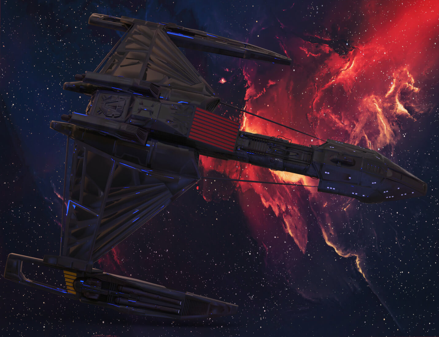 Klingon D5 Class Starship for Poser - 3D Model by den