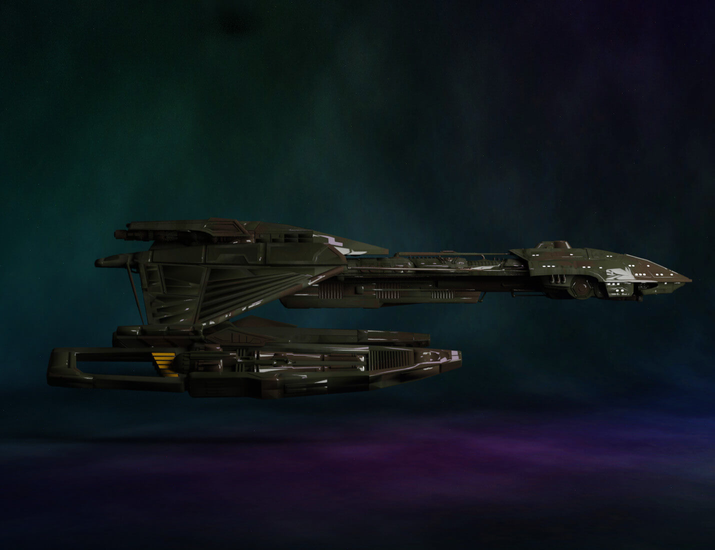 Klingon D5 Class Starship for Poser - 3D Model by den
