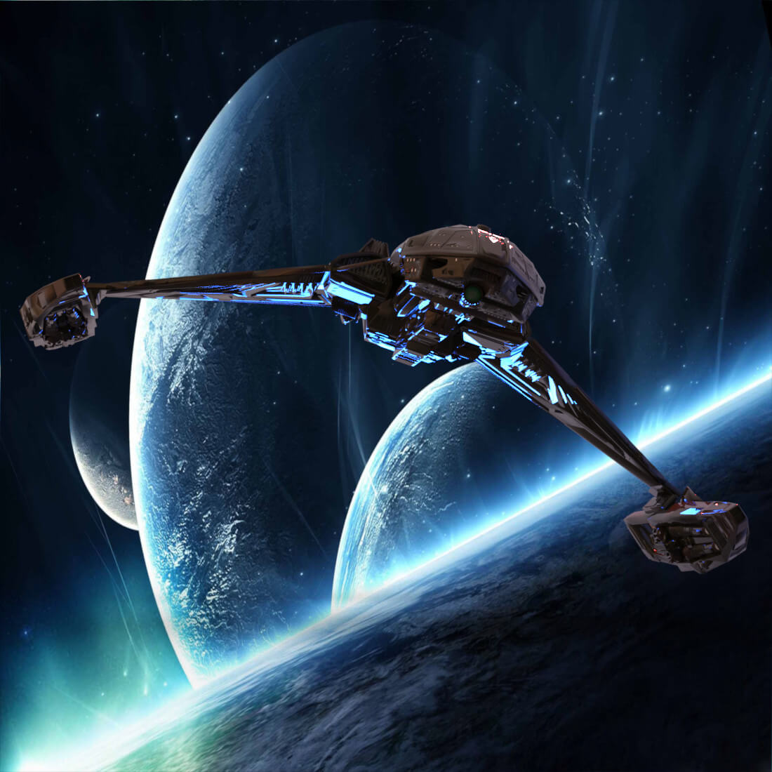 Klingon D5 Class Starship for Poser - 3D Model by den