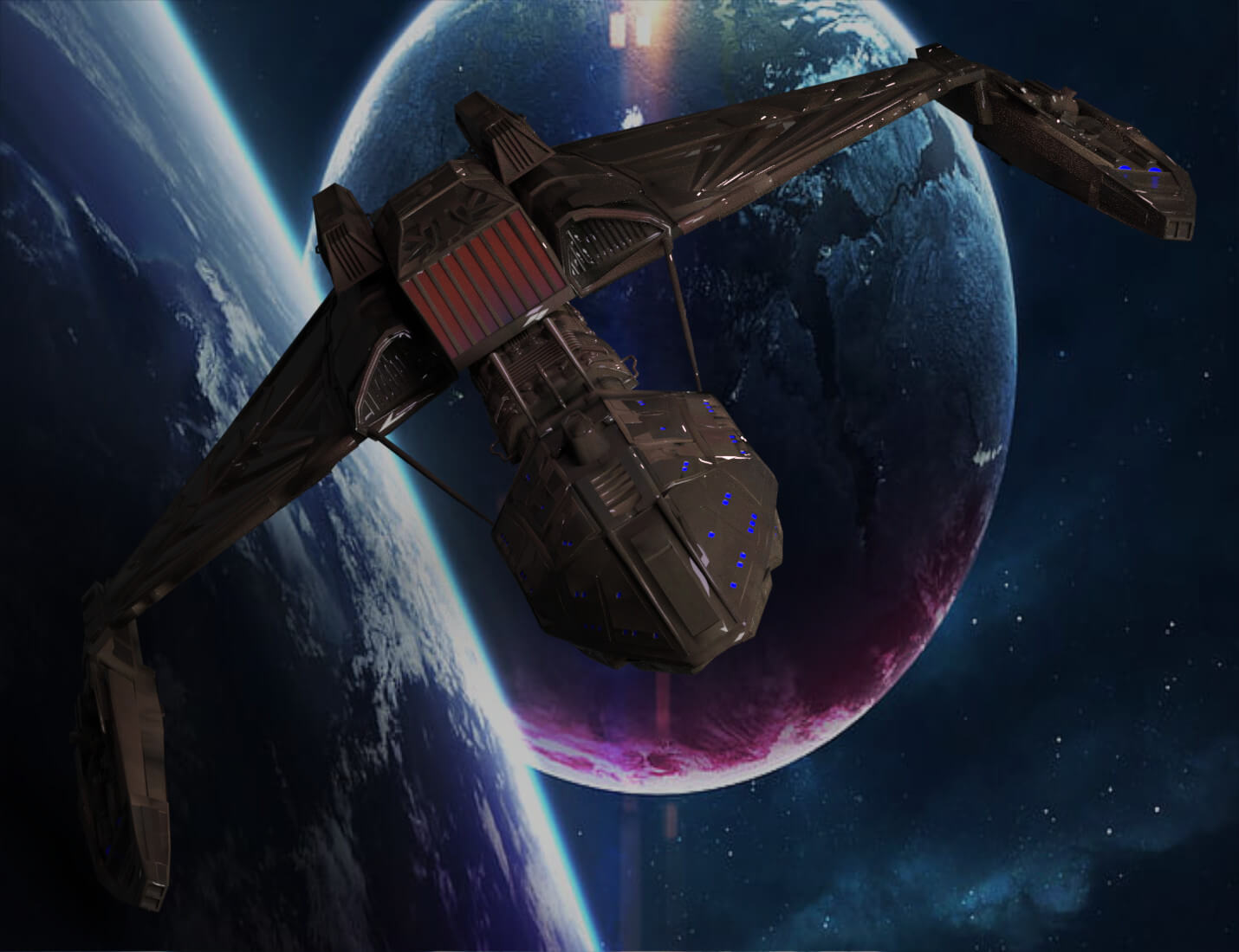 Klingon D5 Class Starship - Unreal Engine 3D Model by den