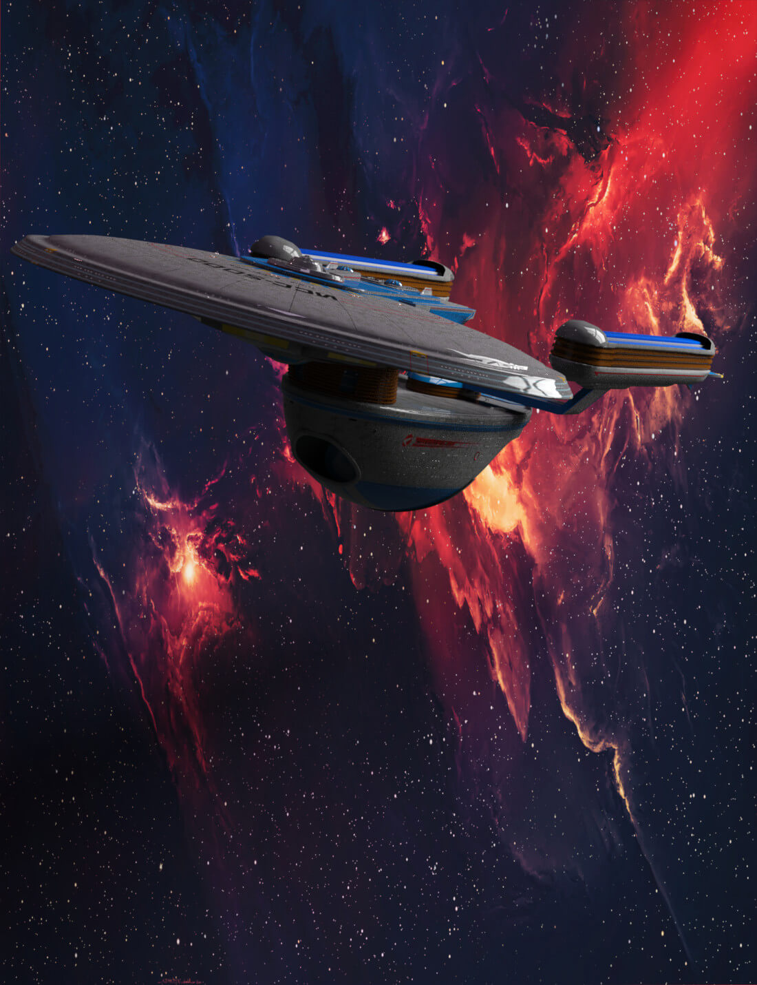 USS Excelsior 5000 for Universal & Object - 3D Model by den